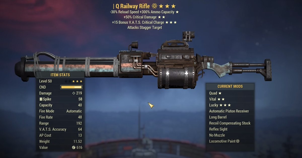 Novità Fallout 76: Fallout 76 PTS: Railway Rifle Has Undergone ...